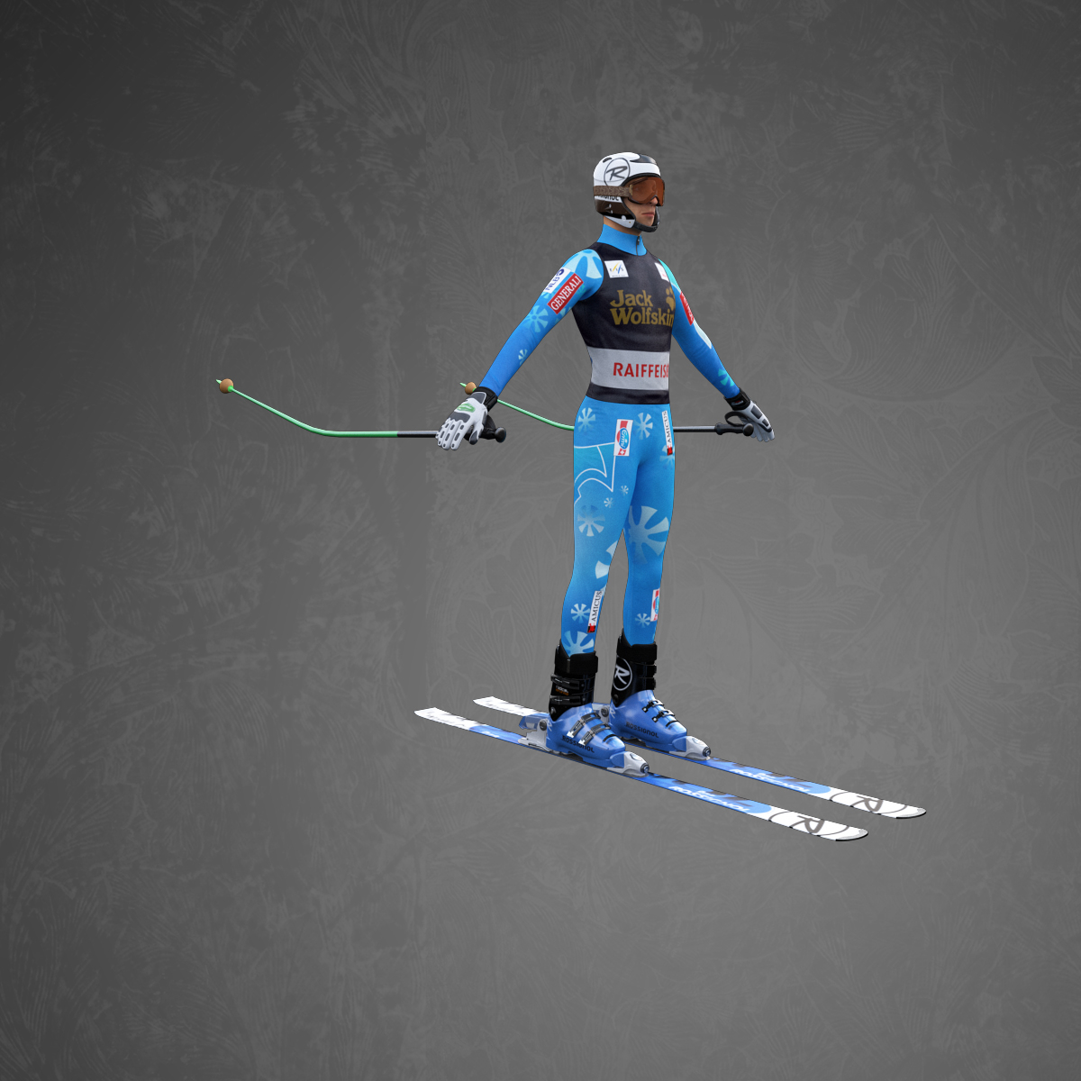 3d model alpine skiing player