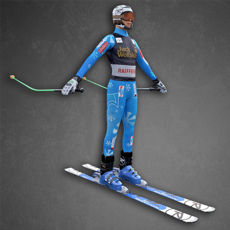 3d model alpine skiing player