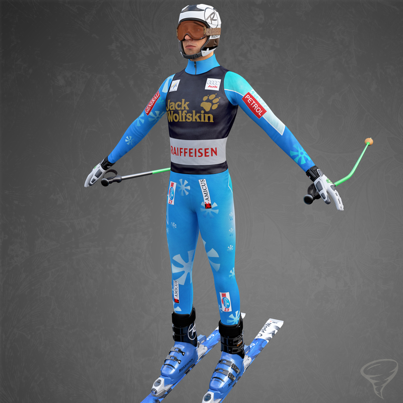 3d model alpine skiing player