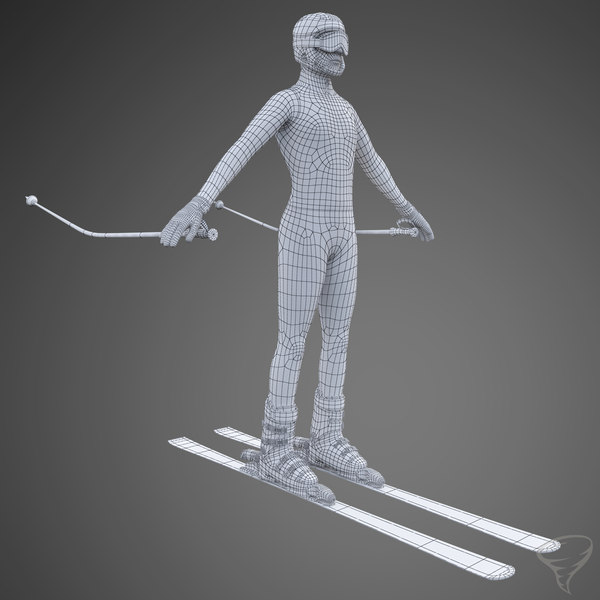 3d model alpine skiing player