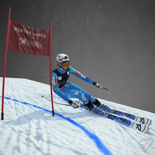 3d model alpine skiing player