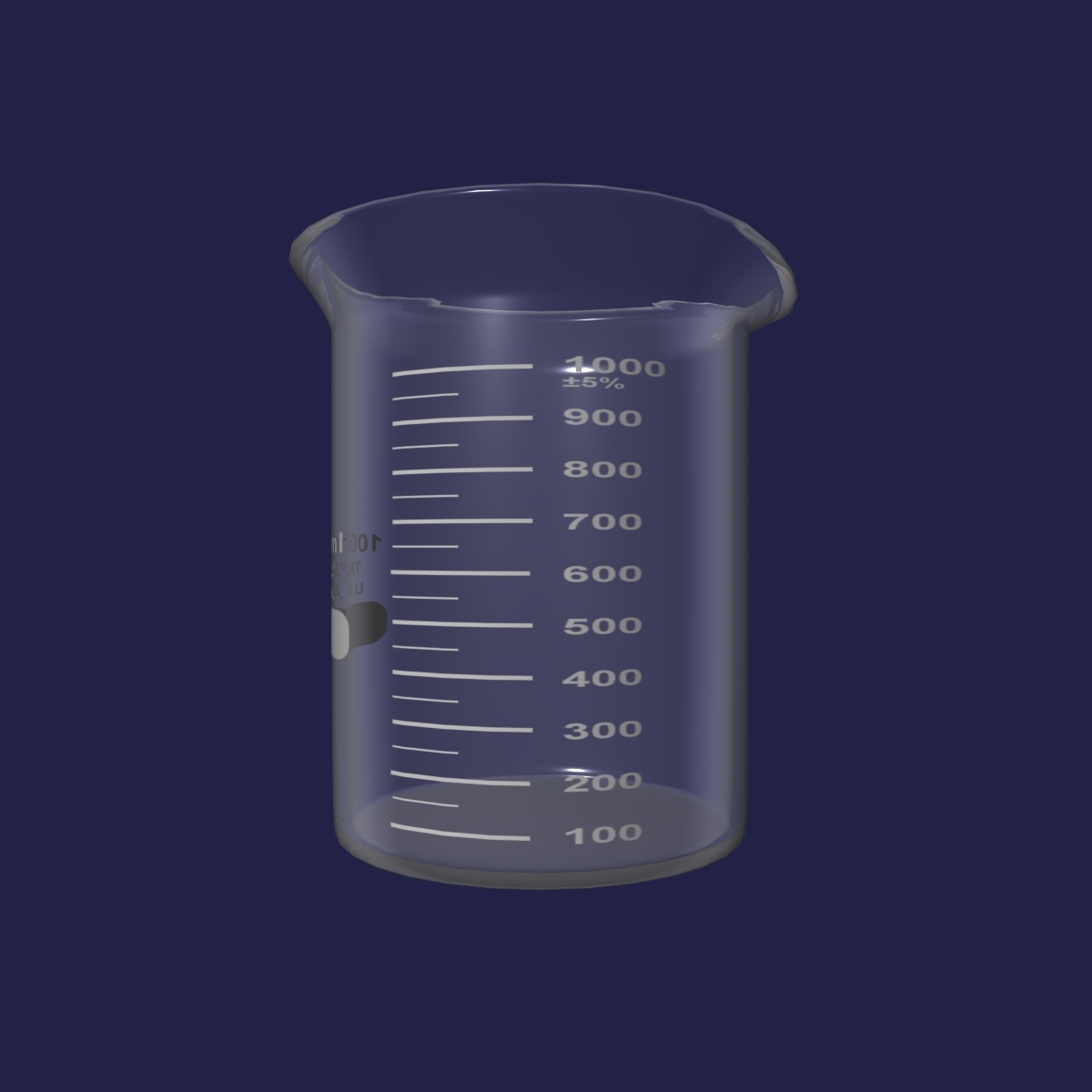 3d model of laboratory beakers