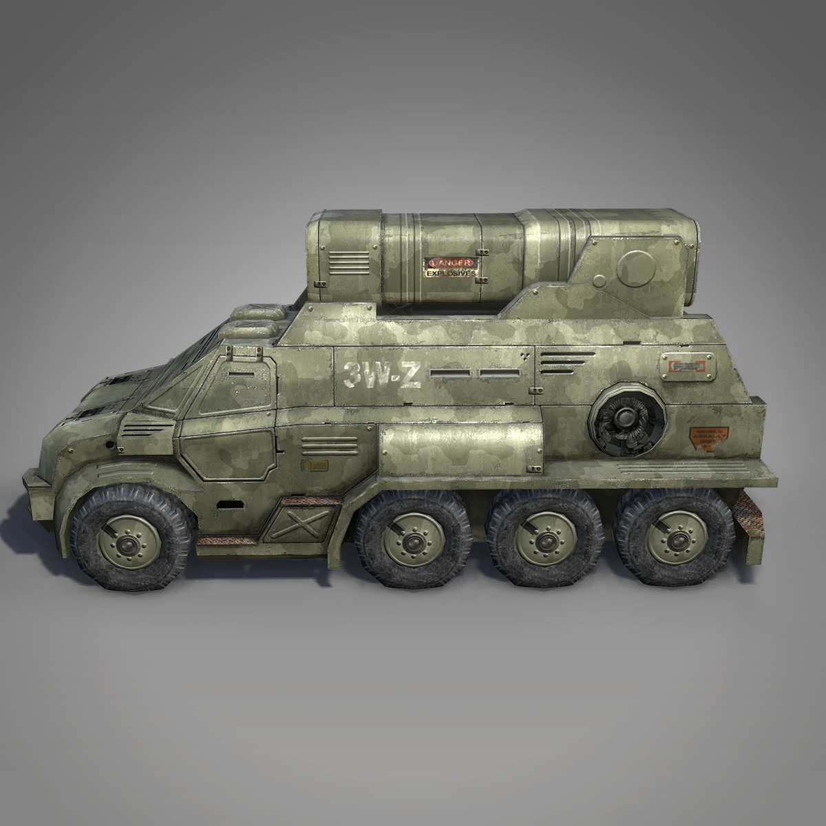 max low-poly rocket launcher truck