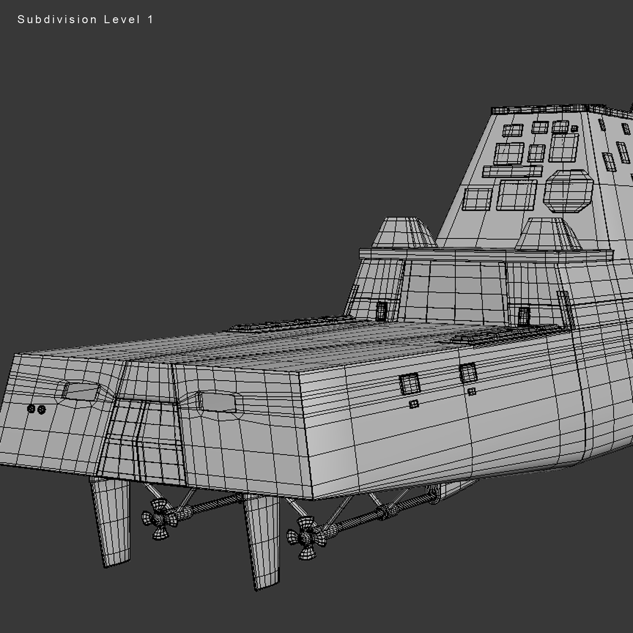 3d 3ds zumwalt-class destroyer