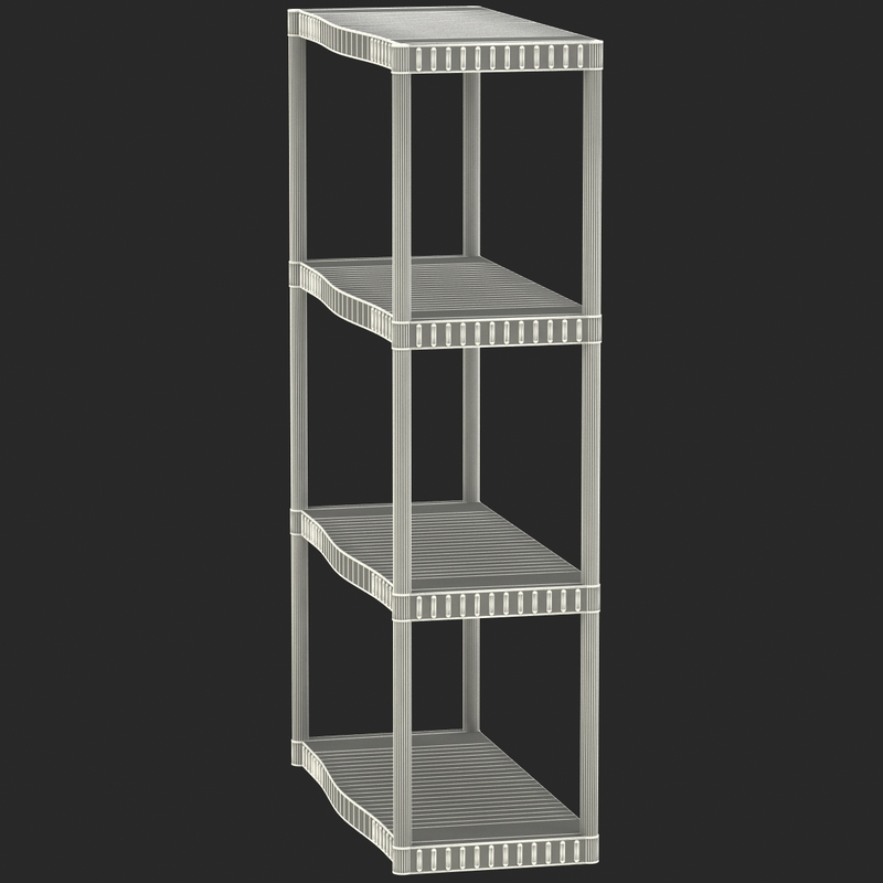 3d 4-tier heavy plastic shelves model