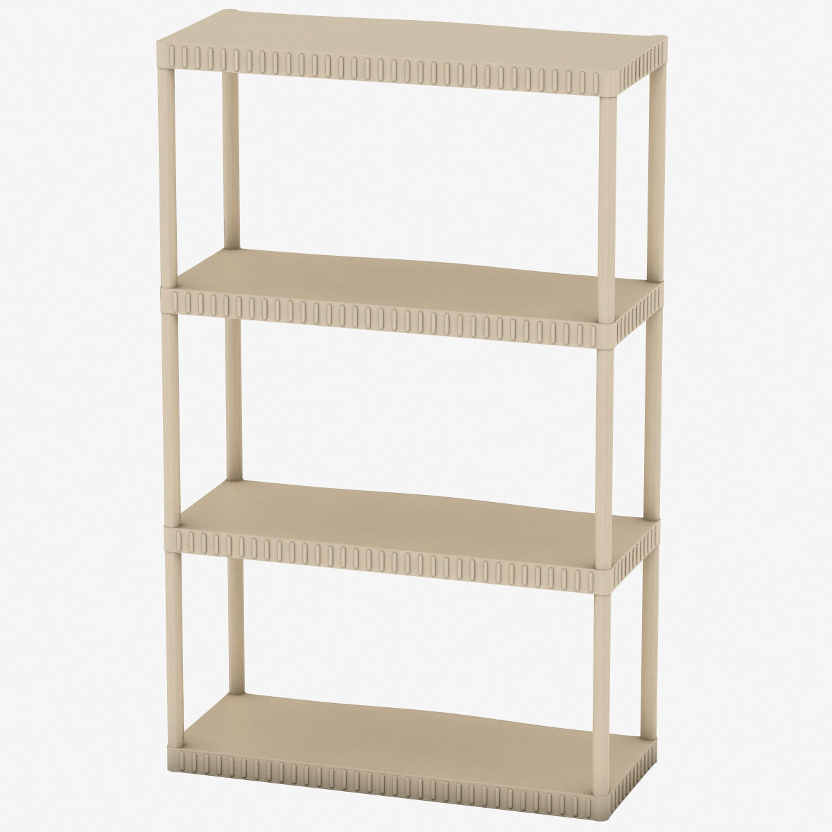 3d 4-tier heavy plastic shelves model