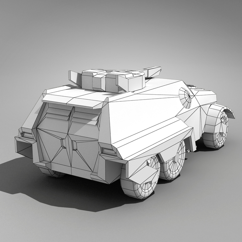 sci-fi apc 3d max