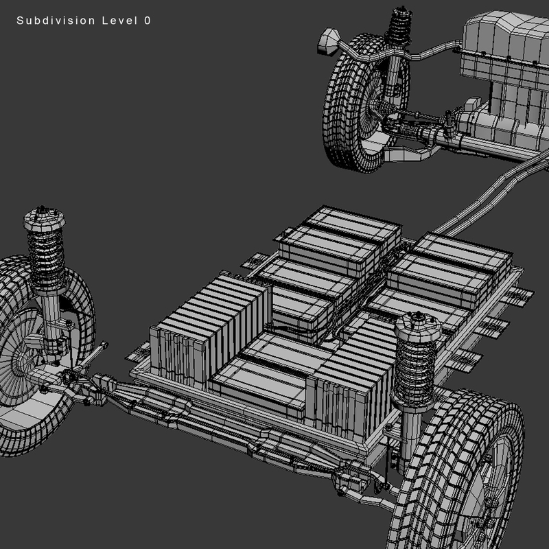 electric car chassis 3d model
