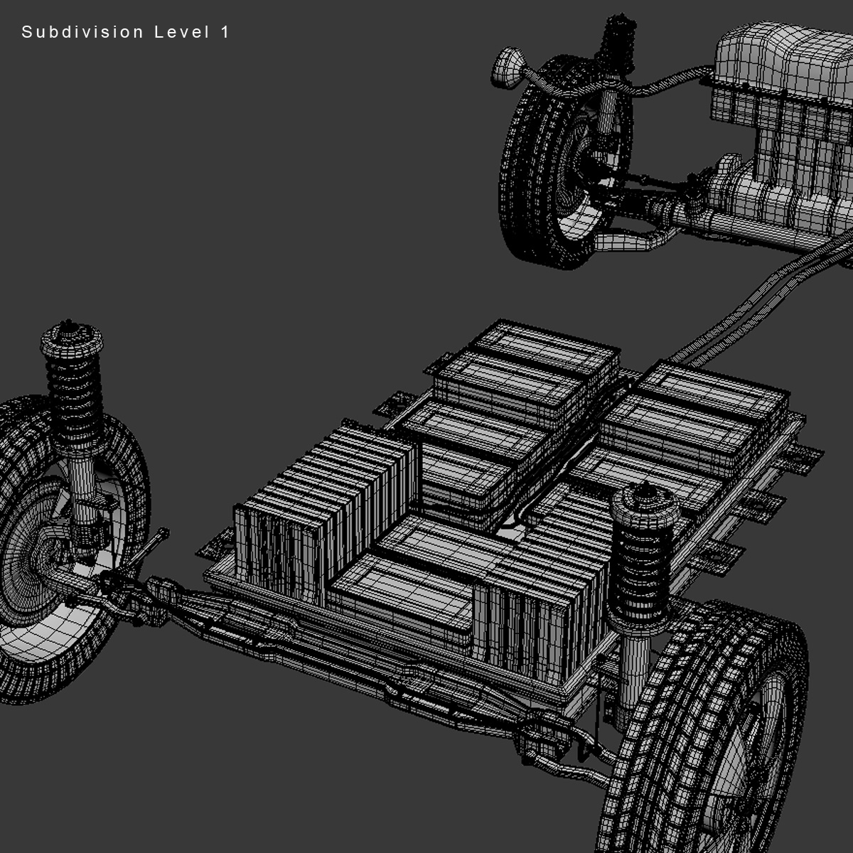 electric car chassis 3d model
