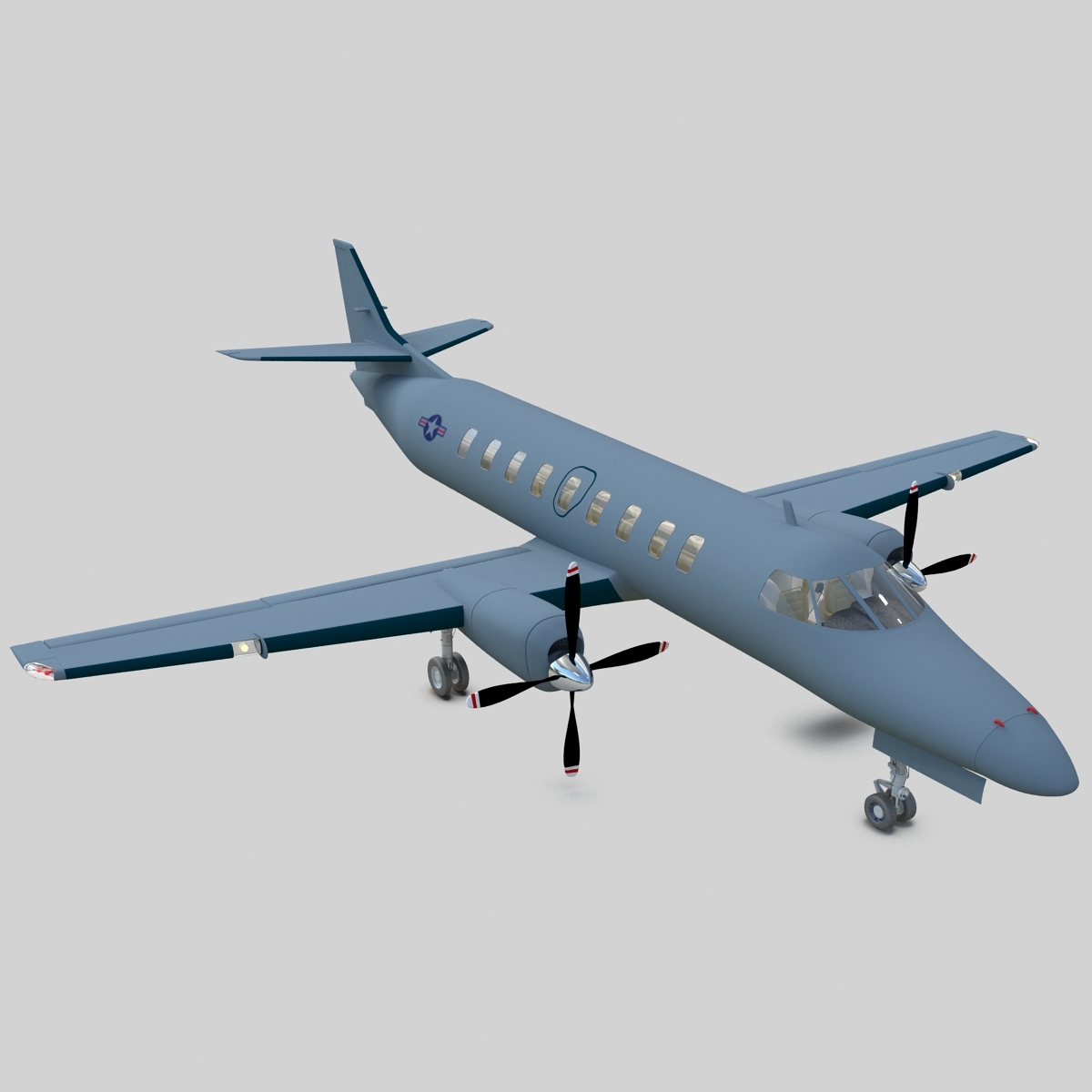 3d model of fairchild c-26 metroliner