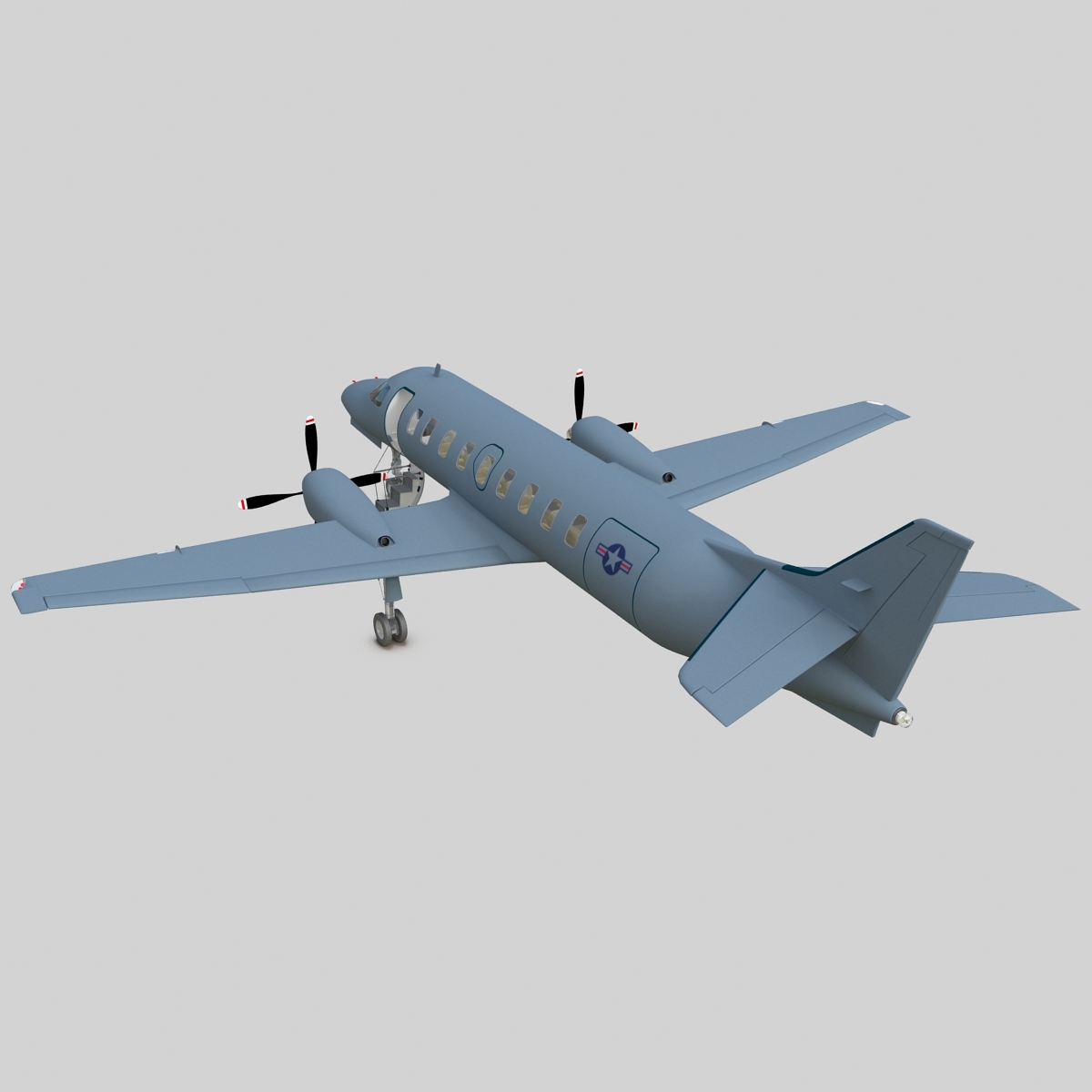 3d model of fairchild c-26 metroliner