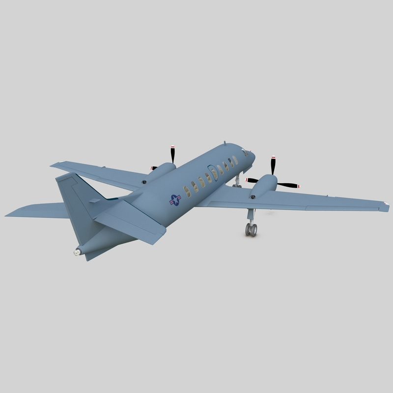 3d model of fairchild c-26 metroliner