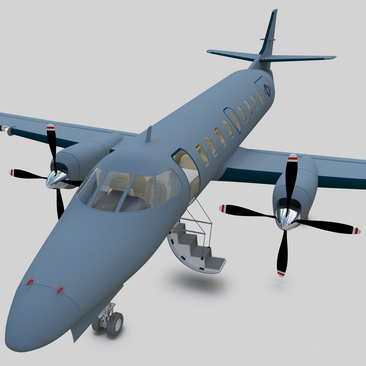 3d model of fairchild c-26 metroliner