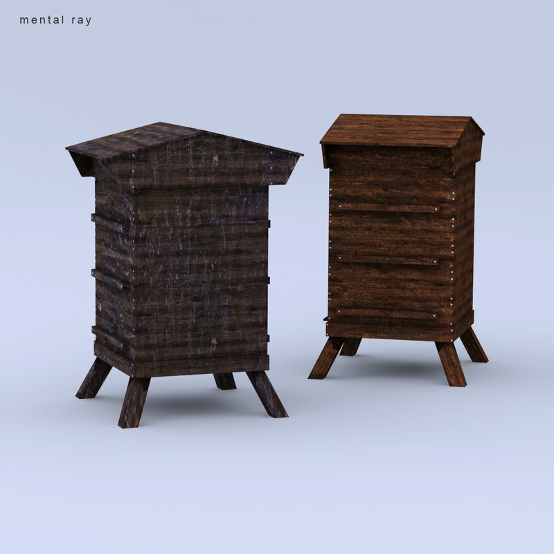 beehive hive bee 3d model