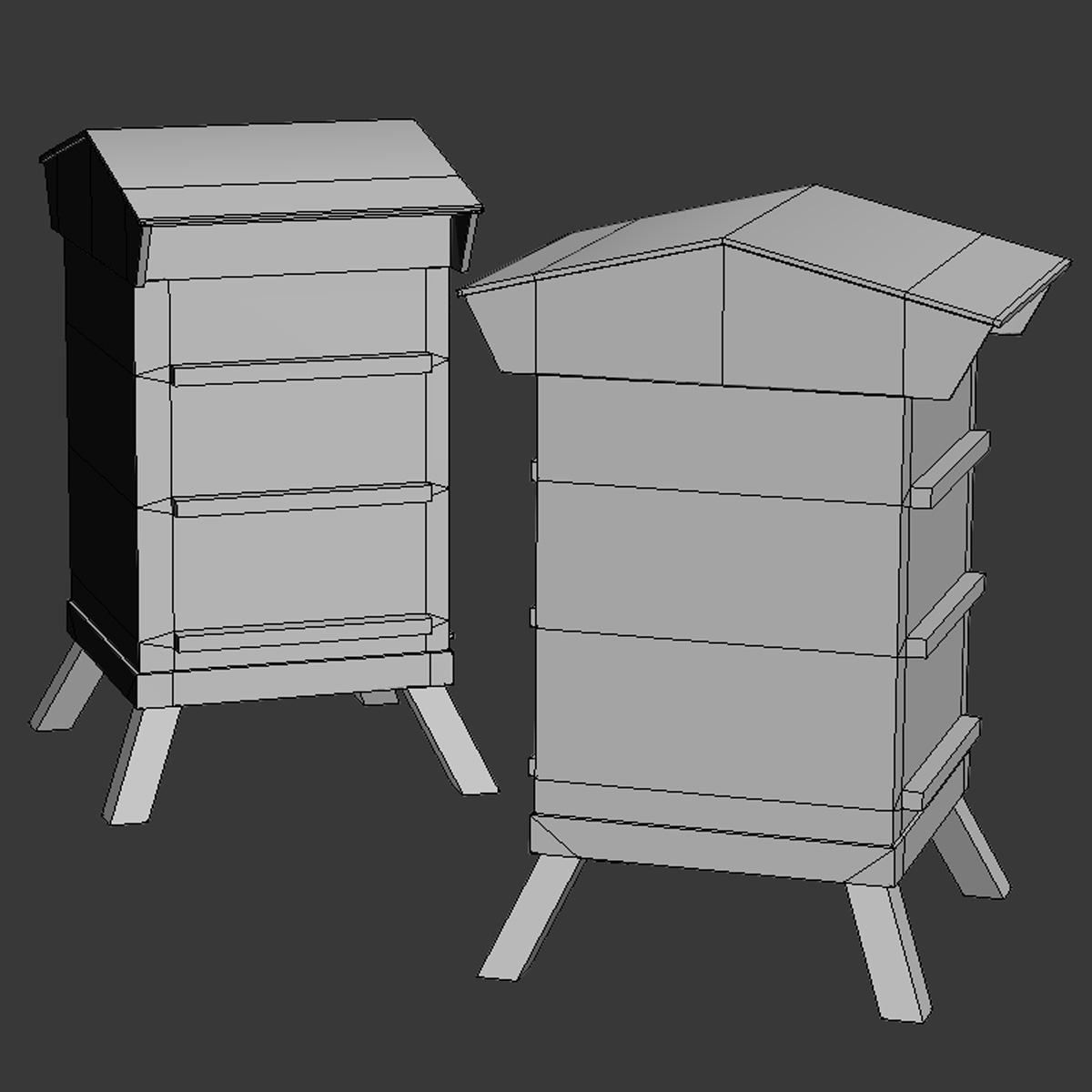 beehive hive bee 3d model
