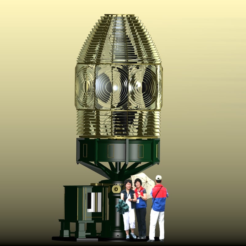 fresnel lens lighthouse light 3d ma