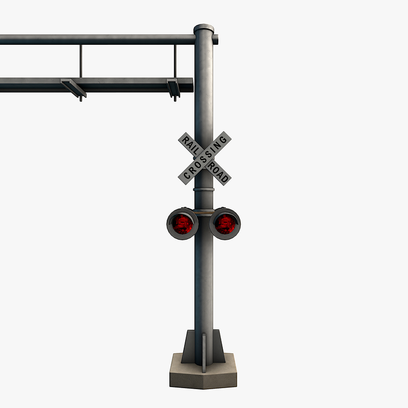 3d railroad crossing signal