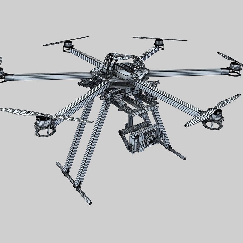 3d model hexacopter drone
