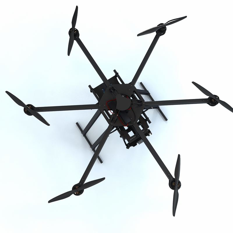 3d model hexacopter drone