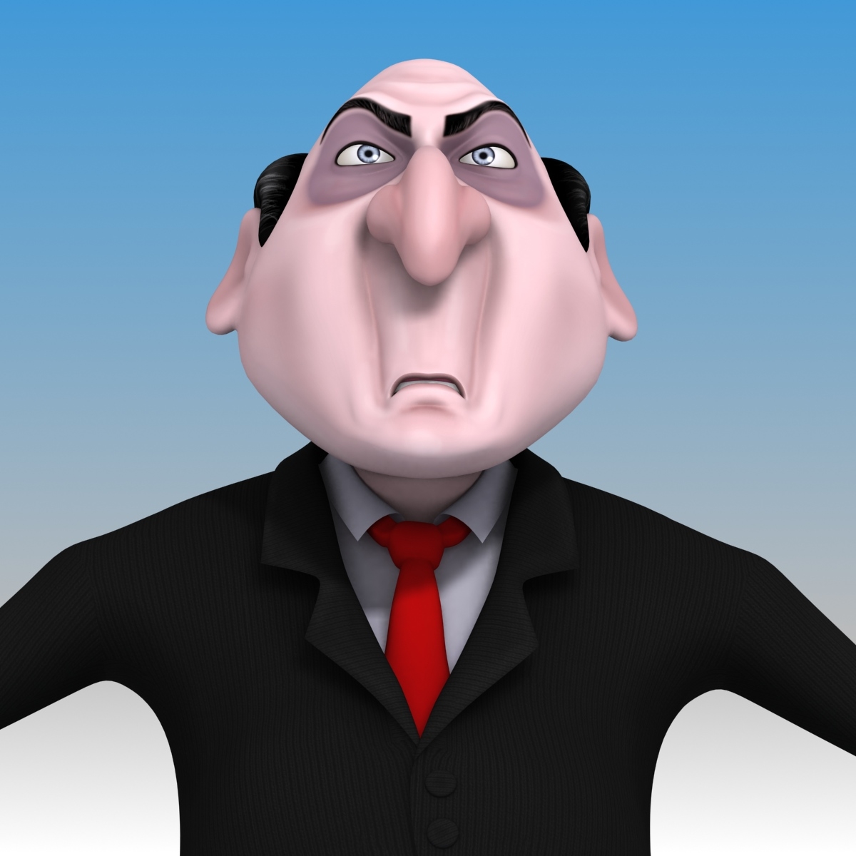 cartoon evil businessman 3d model