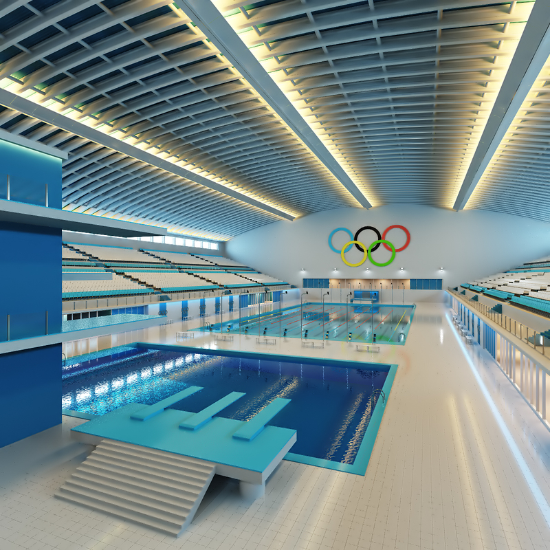 3d olympic sport swimming pool