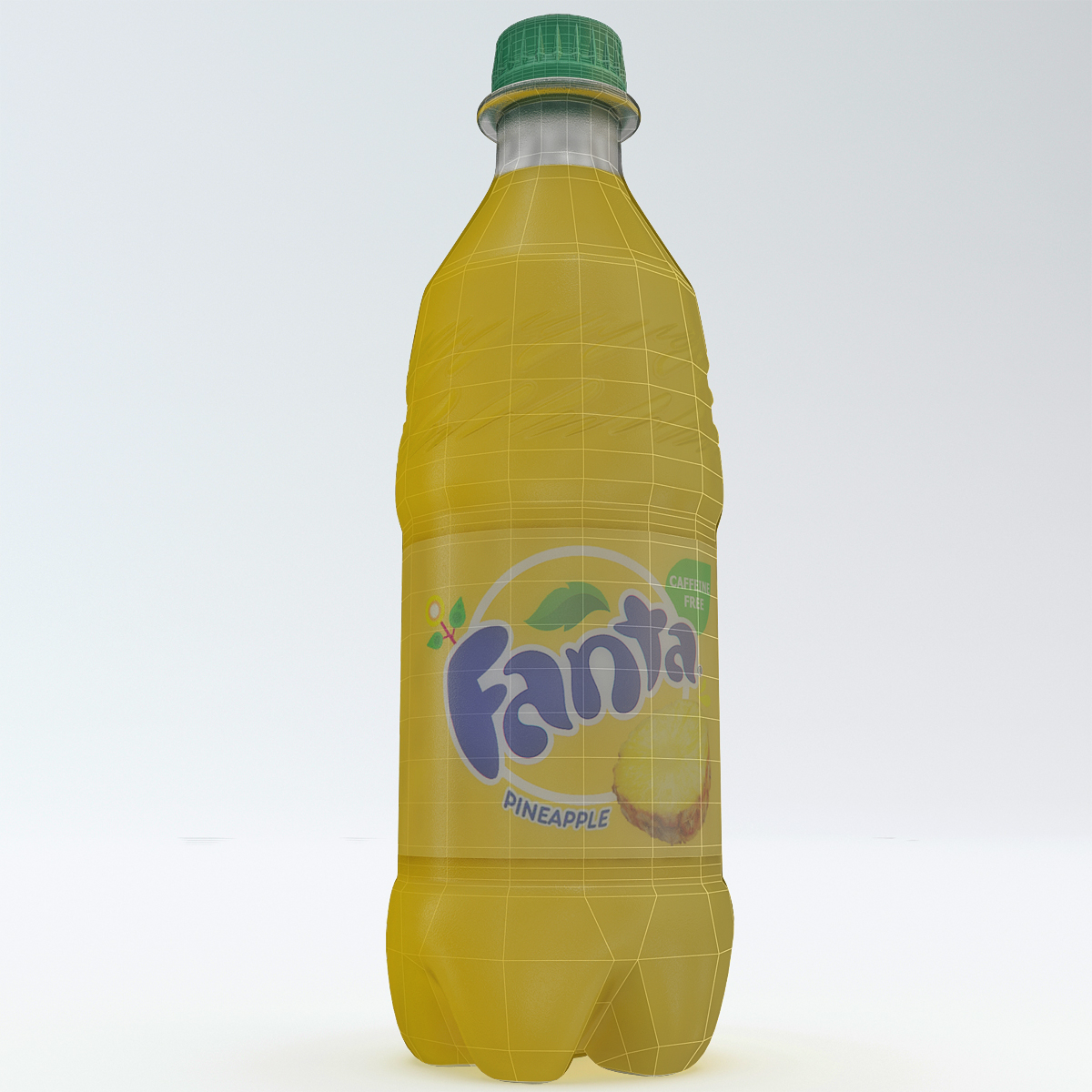 3d fanta pineapple bottle model