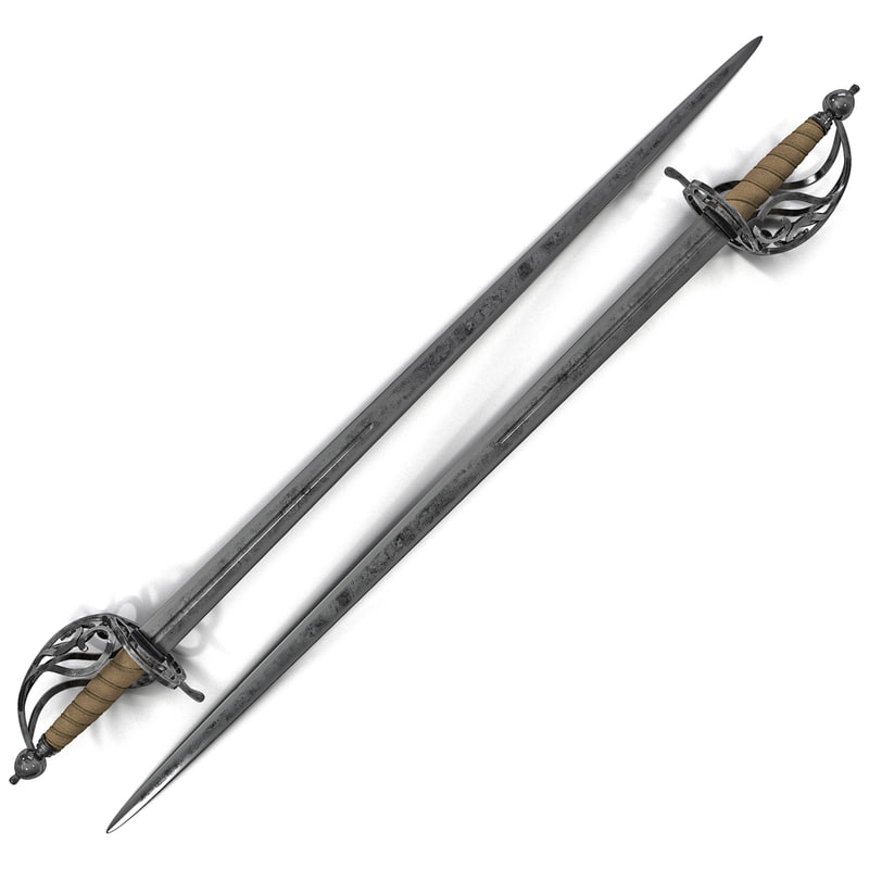 basket hilted sword weapon 3d 3ds