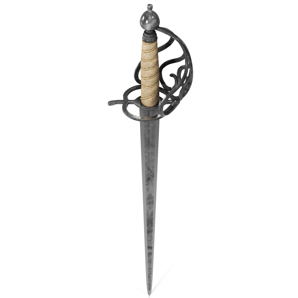 basket hilted sword weapon 3d 3ds