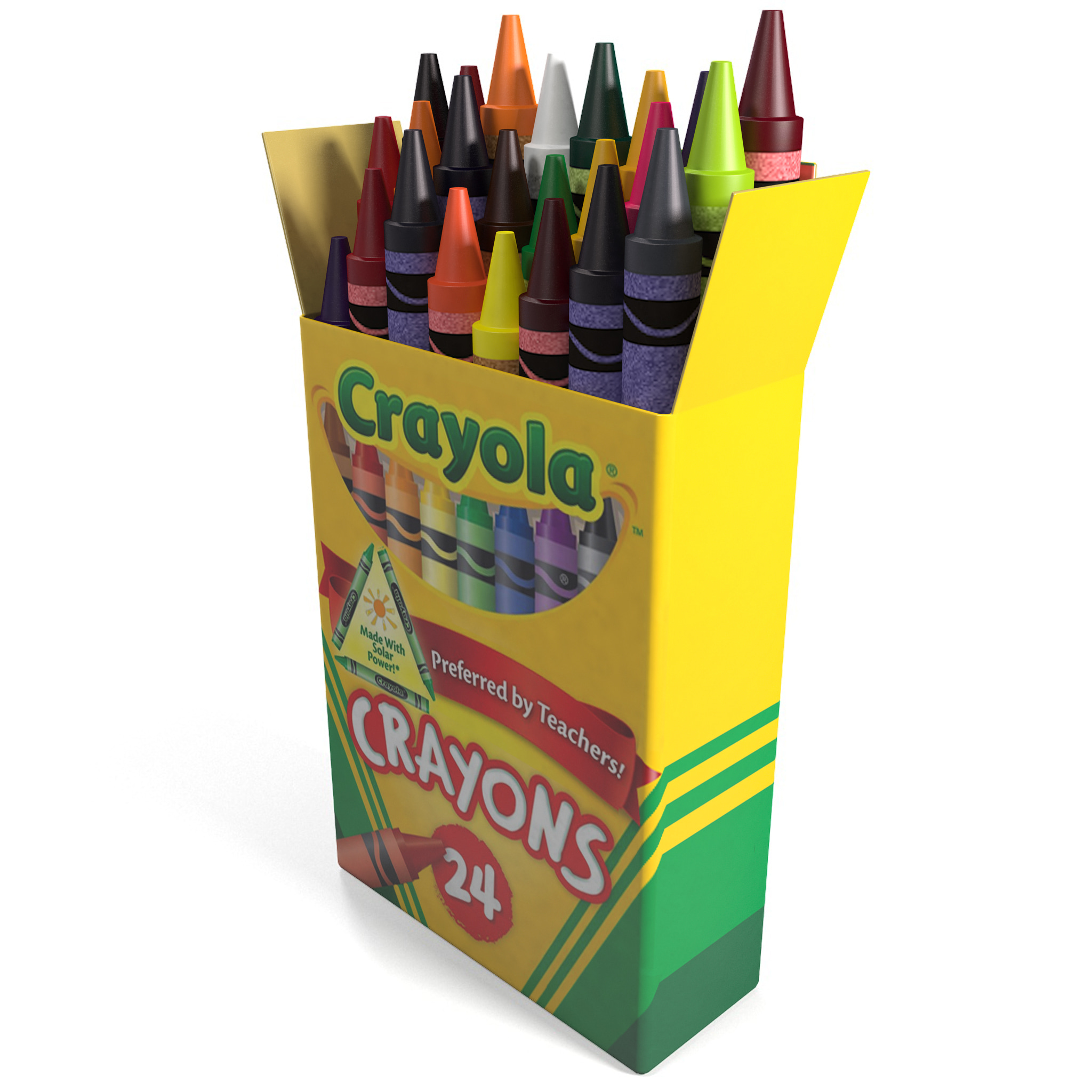 Box Crayons 3d Model