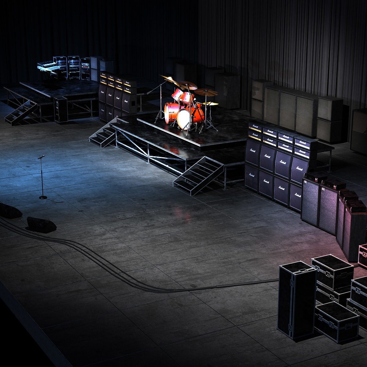 3d model live band set