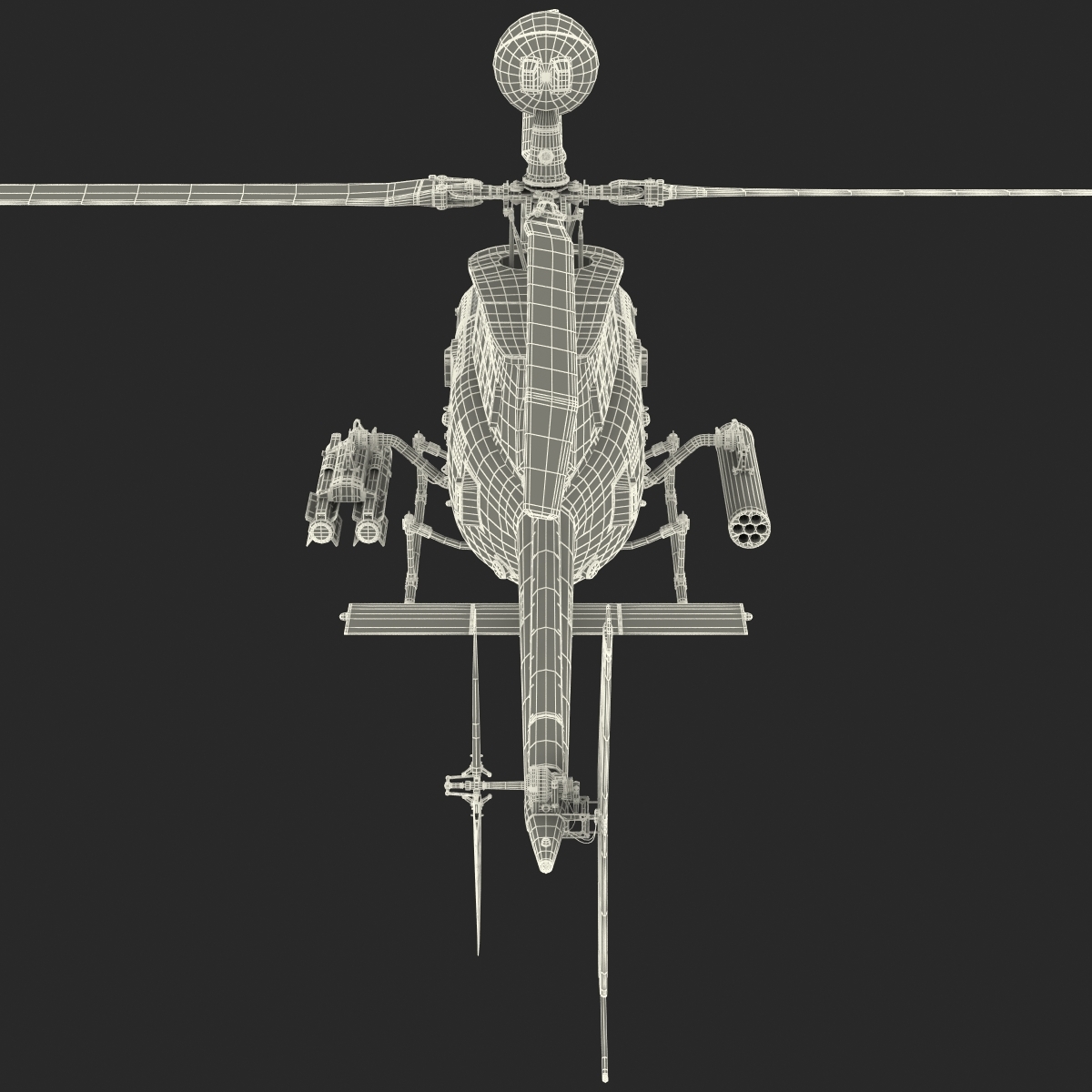 military helicopter bell oh 3d model