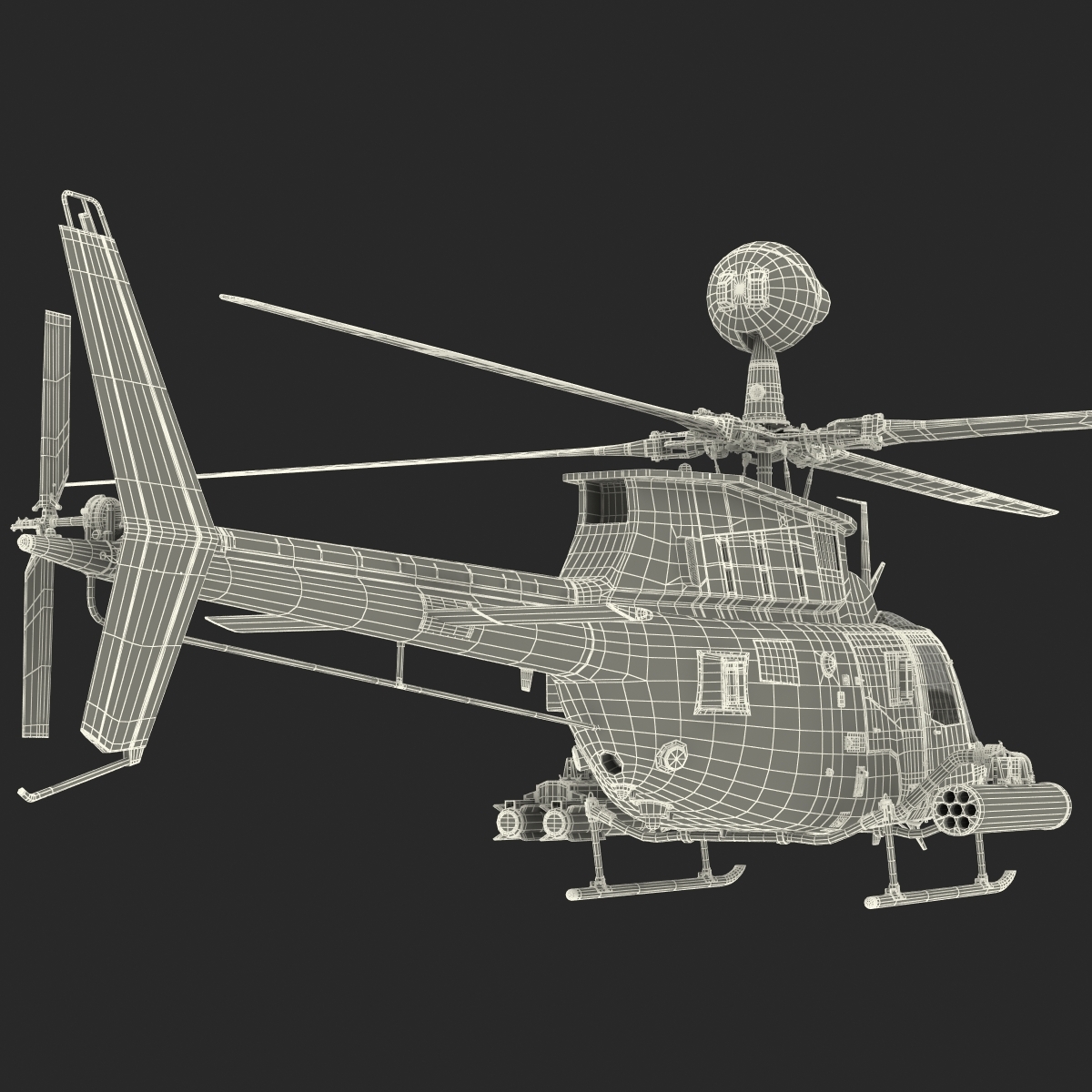 military helicopter bell oh 3d model