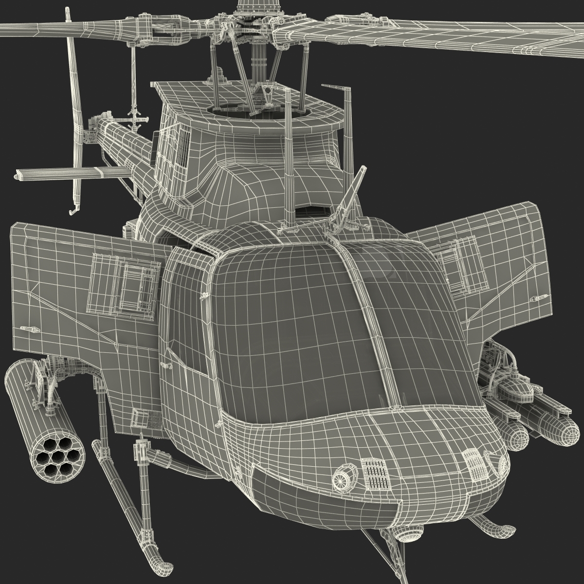 military helicopter bell oh 3d model
