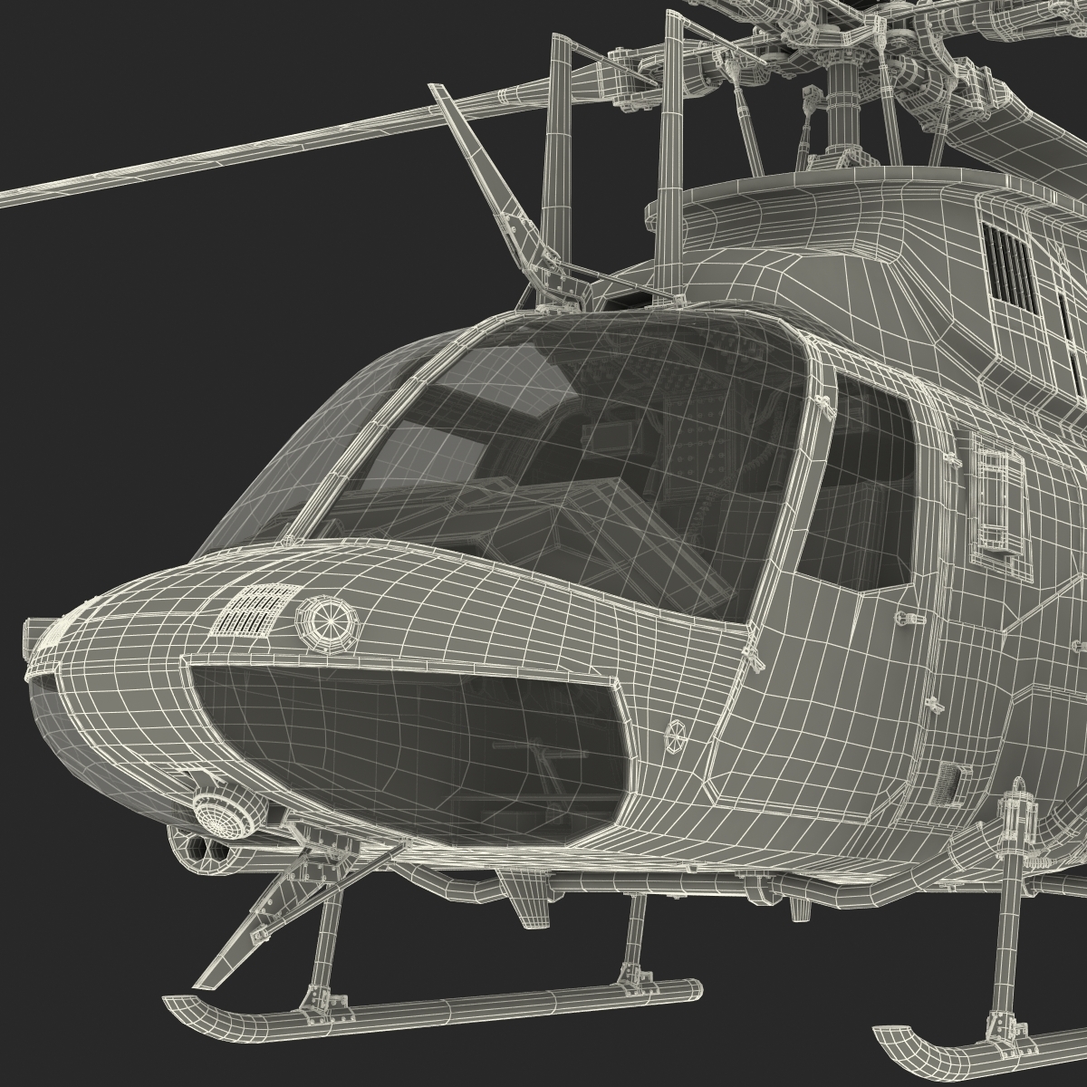 military helicopter bell oh 3d model