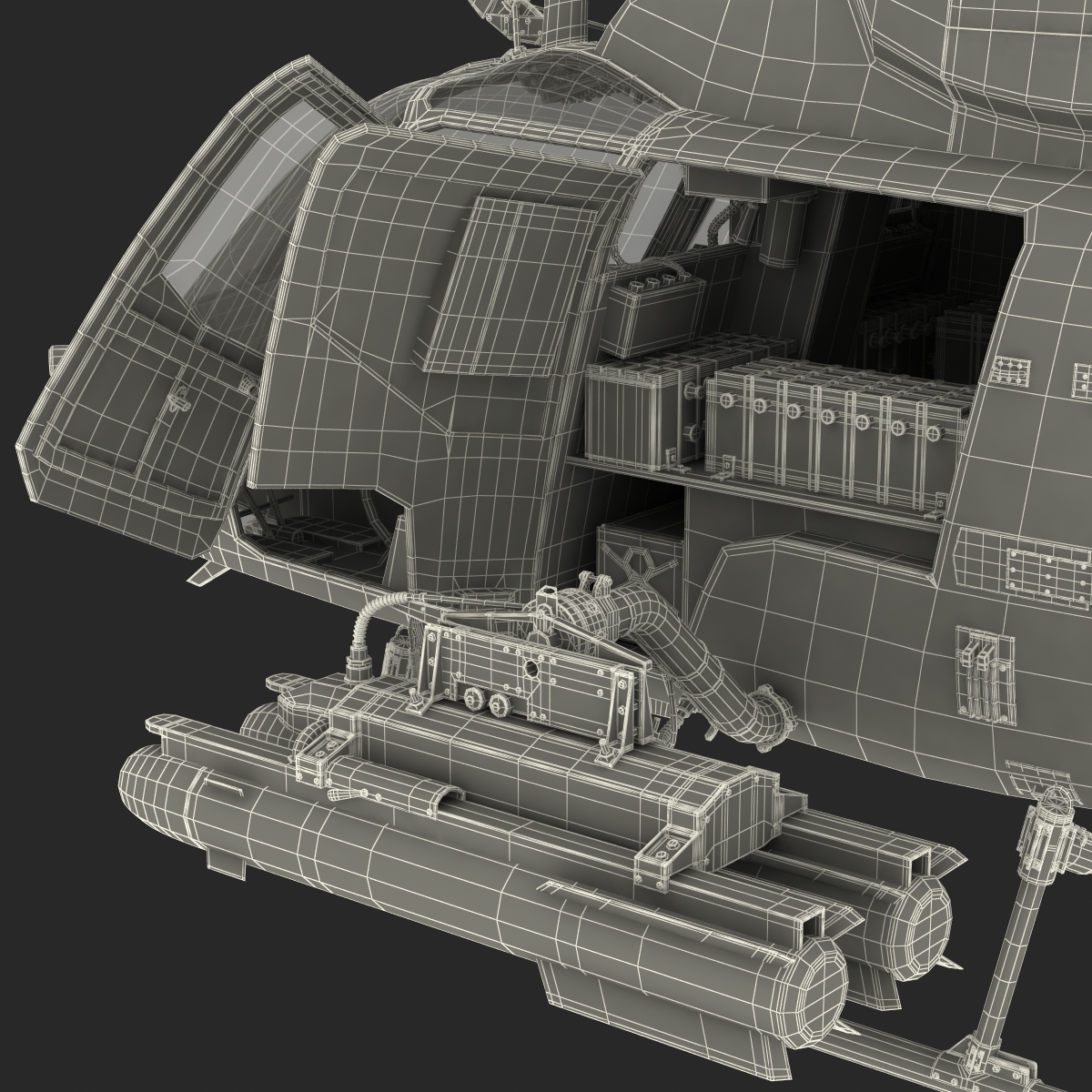 military helicopter bell oh 3d model