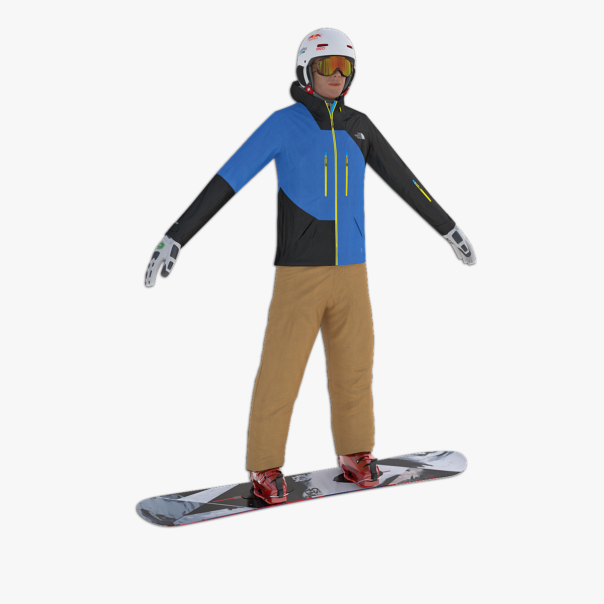 3d model snowboard player