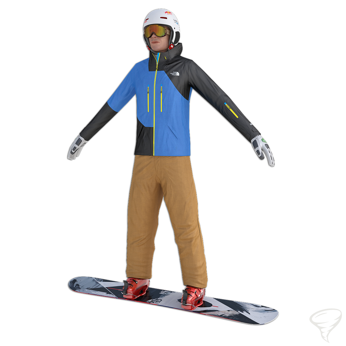 3d model snowboard player