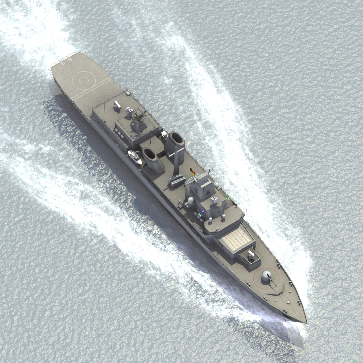 type f123 brandenburg class frigate 3d 3ds