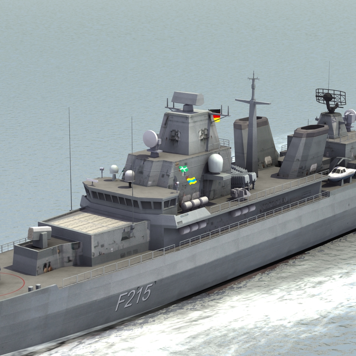 type f123 brandenburg class frigate 3d 3ds