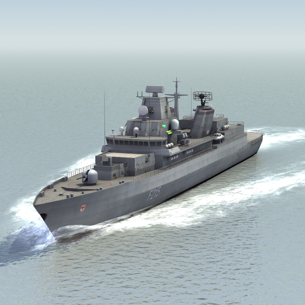 type f123 brandenburg class frigate 3d 3ds