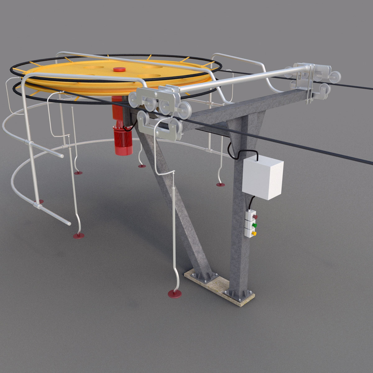 platter ski lift 3d max