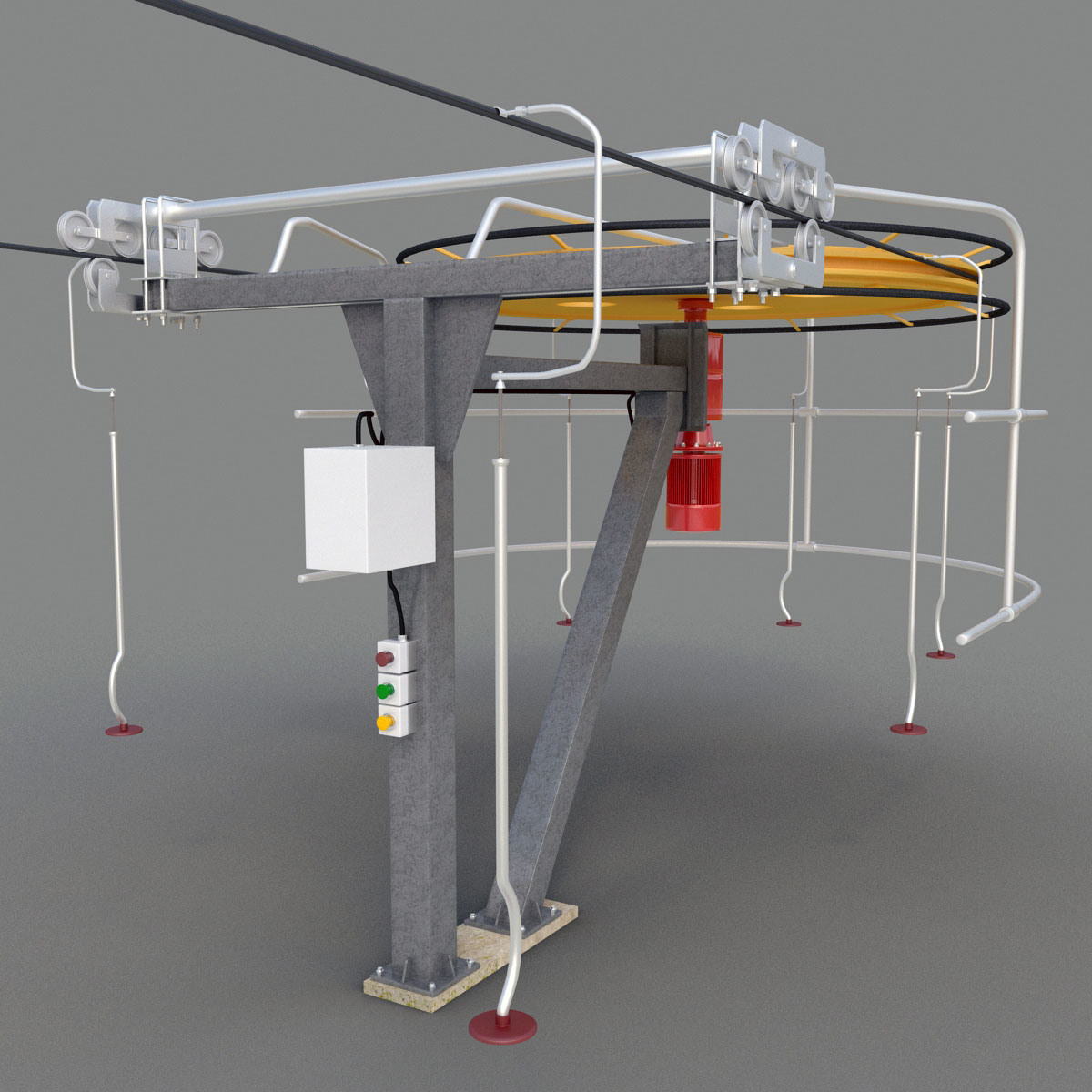 platter ski lift 3d max