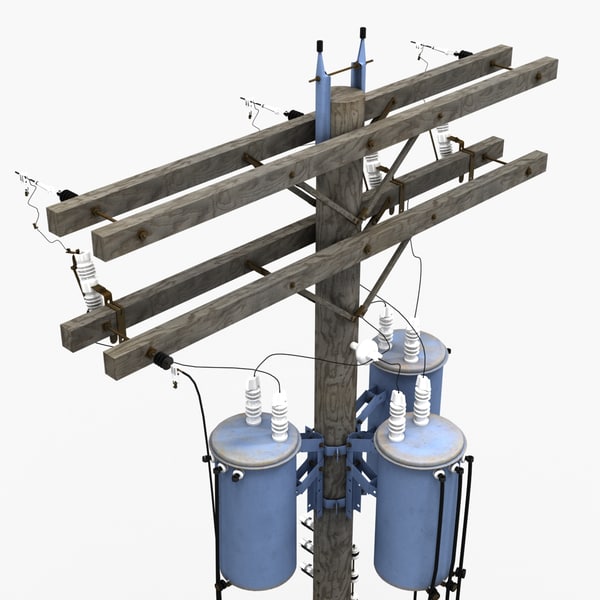 utility pole 3 3d model