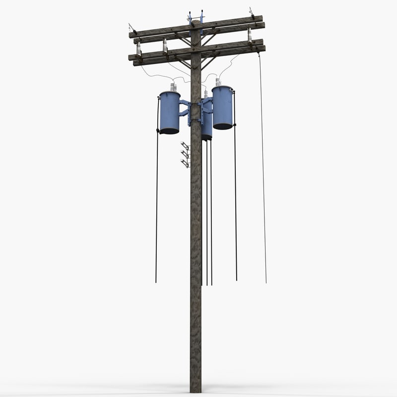 utility pole 3 3d model
