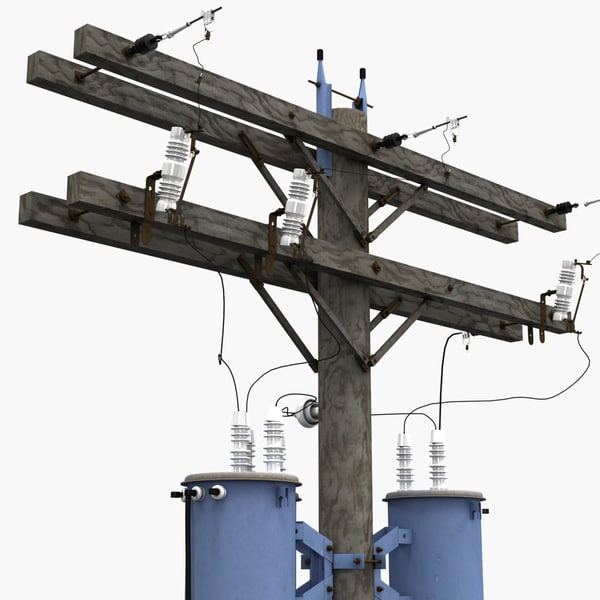 utility pole 3 3d model