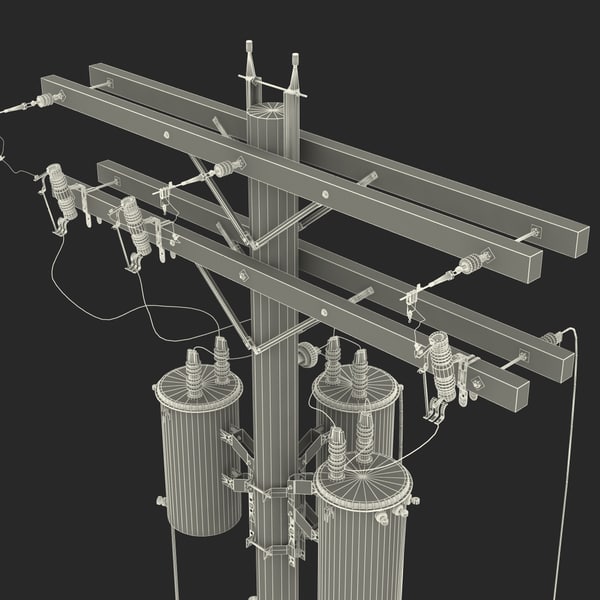 utility pole 3 3d model