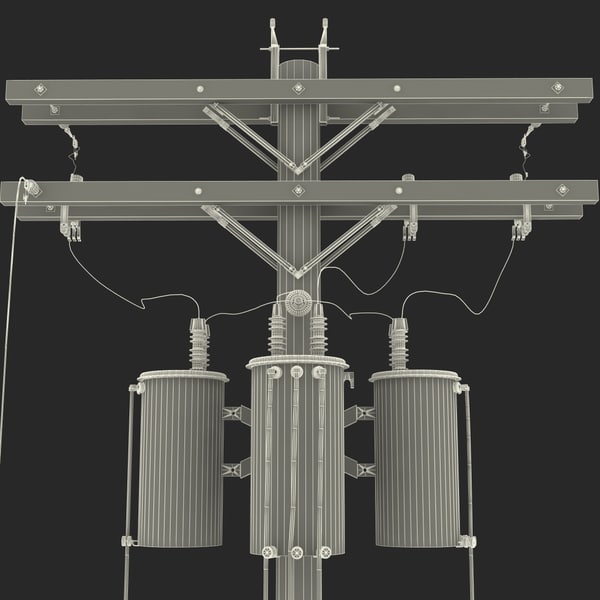utility pole 3 3d model