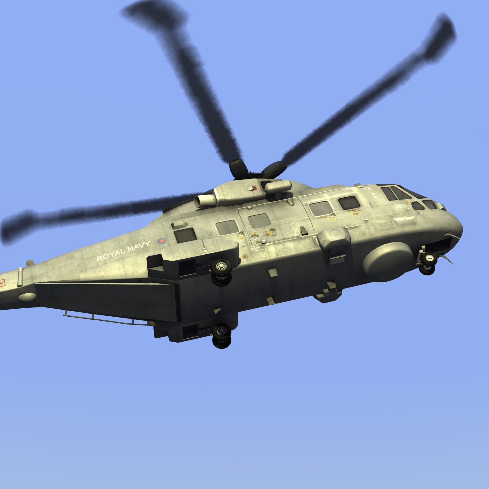 t45 class destroyer merlin helicopter 3d lwo