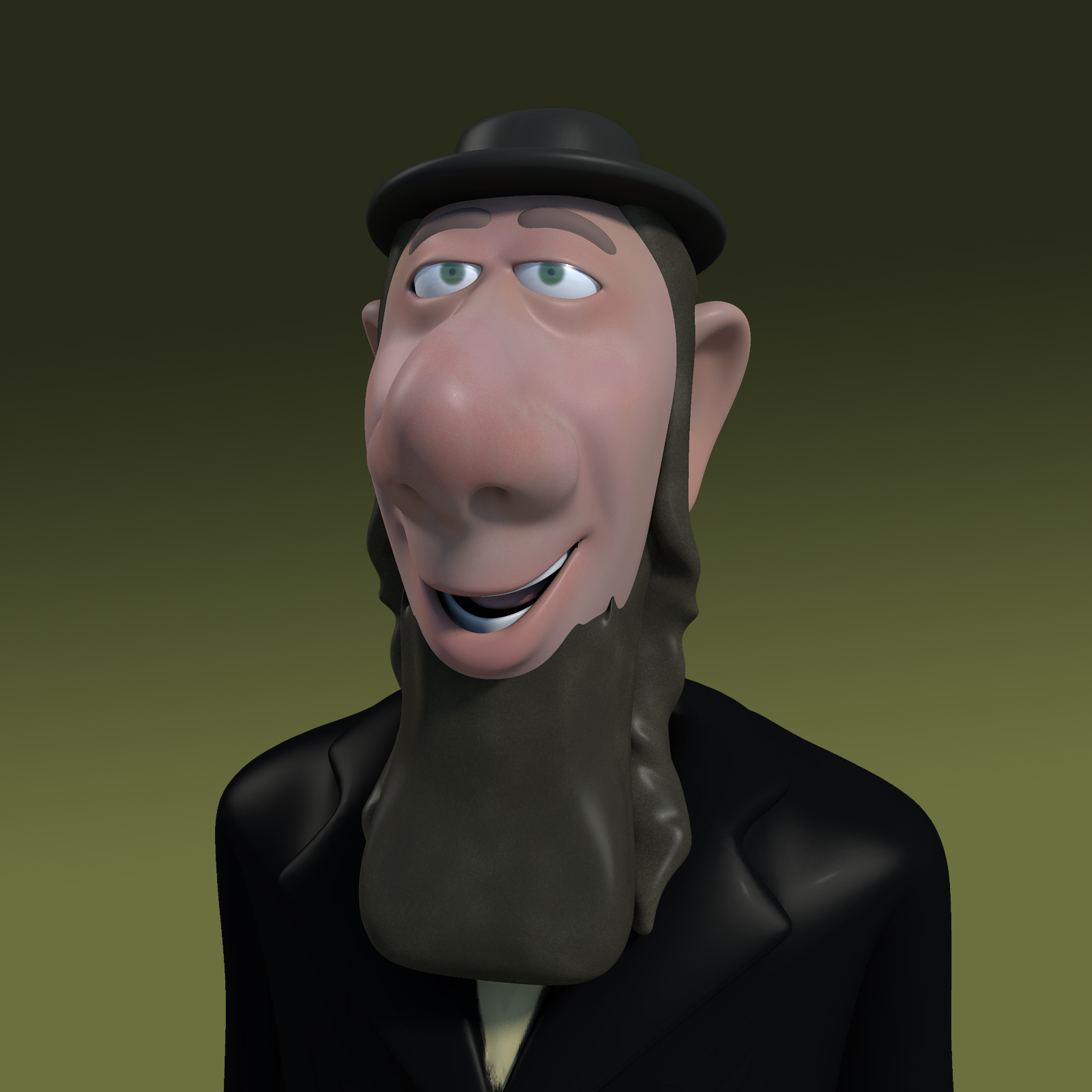 rabbi cartoon character 3d fbx