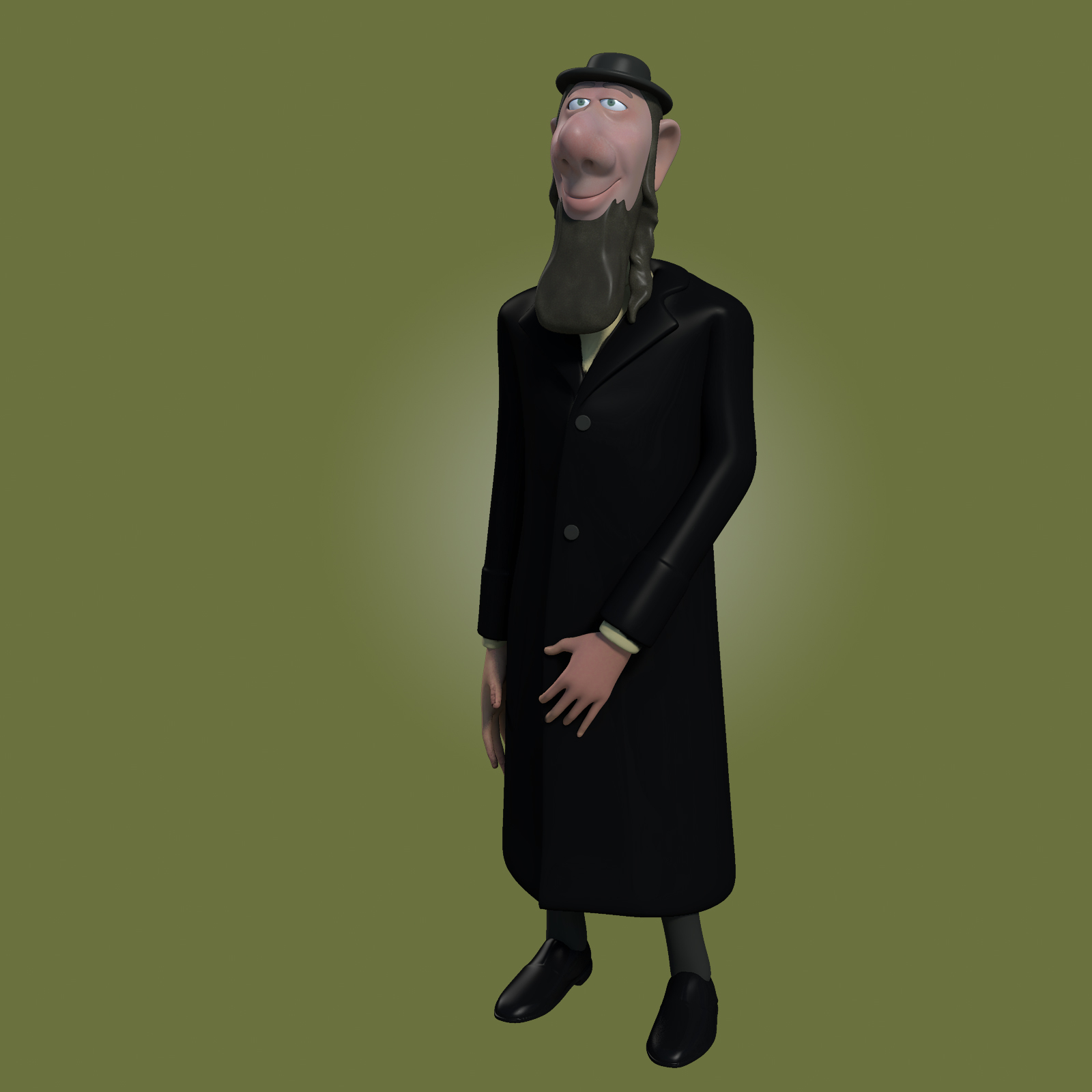 rabbi cartoon character 3d fbx